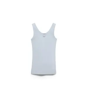 Prada Ribbed Knit Tank Top - Light Blue
