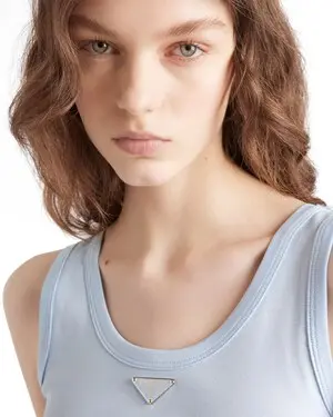Prada Ribbed Knit Top - Light Blue