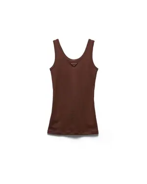 Prada Ribbed Knit Top - Brown