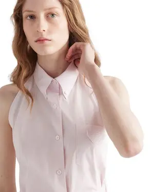 Prada Sleeveless Poplin Shirt - Pink