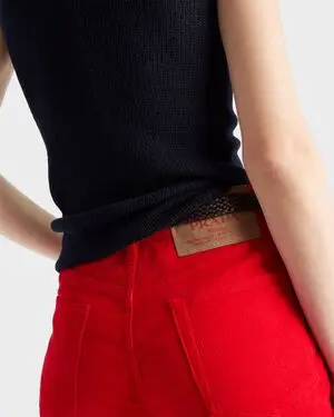 Prada Five-pocket Wide-leg Corduroy Pants