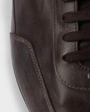 Prada Collapse Leather Sneakers - Brown
