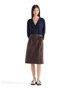 Prada Poplin Wrap Skirt - Brown