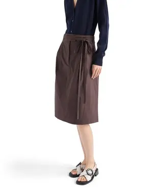 Prada Poplin Wrap Skirt - Brown