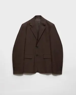 Prada Single-breasted Mohair And Silk Jacket - Ebony
