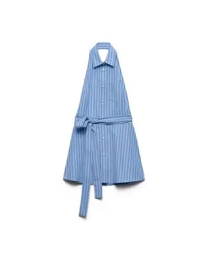 Prada Sleeveless Striped Poplin Shirt - Light Blue