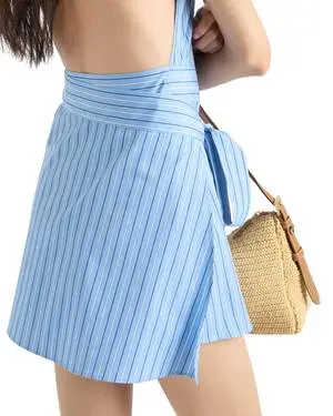 Prada Sleeveless Striped Poplin Shirt - Light Blue