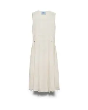 Prada Pongé Silk Sleeveless Dress - Neutral