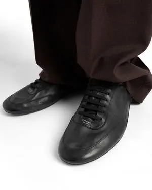 Prada Collapse Leather Sneakers - Black