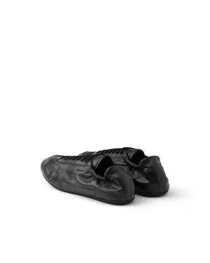 Prada Collapse Leather Sneakers - Black