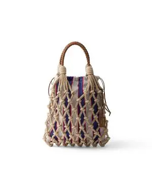Prada Noué Medium Macramé Bag - Neutral