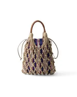 Prada Noué Medium Macramé Bag - Neutral