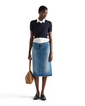 Prada Flared Denim Skirt