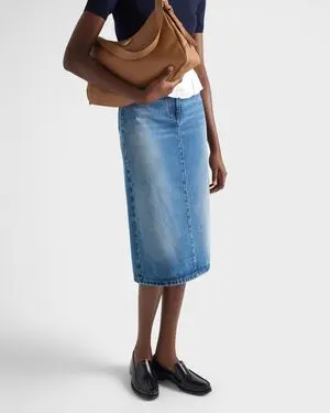 Prada Flared Denim Skirt