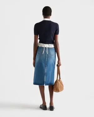 Prada Flared Denim Skirt