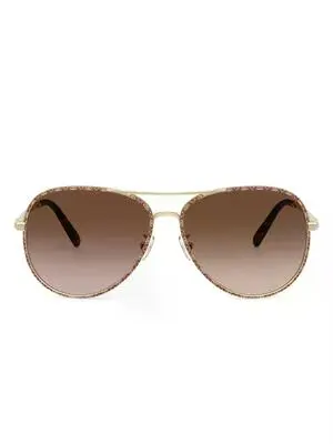 Tory Burch Eleanor Aviator Sunglasses - Gold