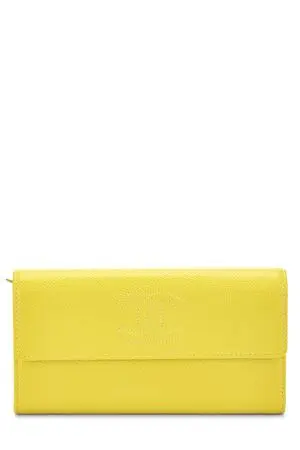 Chanel Caviar Classic Long Flap Wallet - Yellow