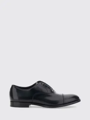 DOUCAL'S Brushed Leather Oxford Shoes With Tapered Toe - Black