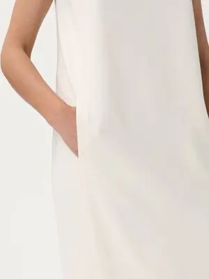 Theory V-neck Midi Dress With Slit - Ivory