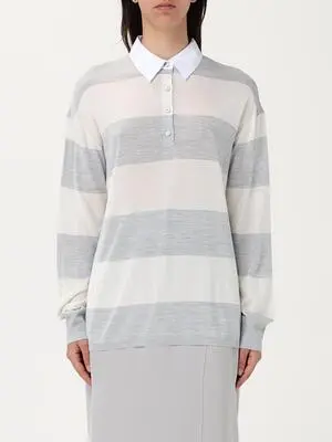 Theory Striped Polo Shirt - Grey