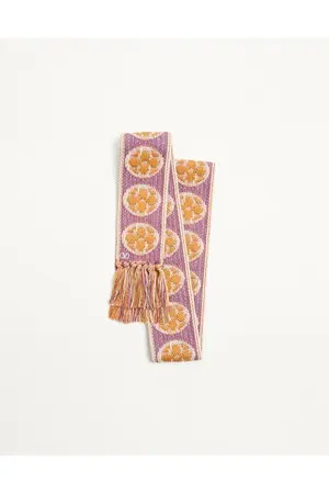Valentino Garavani Antibes Cotton Scarf With Fringe - Orange