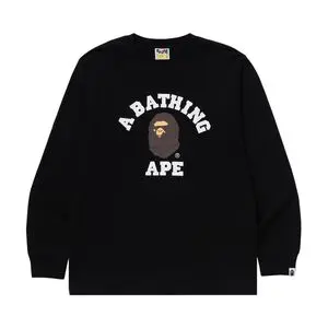 A BATHING APE College Long-sleeve Tee - Black