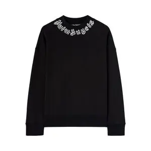 Palm Angels Neck Logo Crewneck - Black