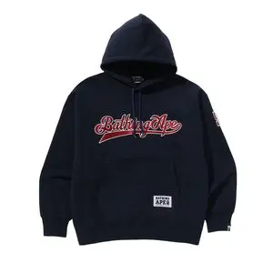 A BATHING APE Baseball Logo Pullover Hoodie - Blue