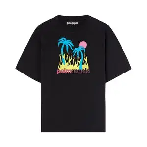 Palm Angels Burning Oasi Slim Tee /multicolor - Black