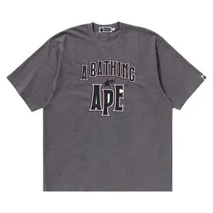 A BATHING APE Crack Print Pattern Logo Relaxed Fit Tee - Black
