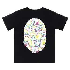 A BATHING APE Neon Camo Big Ape Head Tee - Black