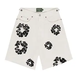 DENIM TEARS Wreath Jean Short - White