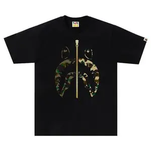 A BATHING APE 1st Camo Separate Shark Tee - Black