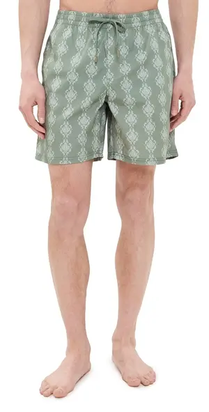 RHYTHM Ornate Striped Beach Shorts