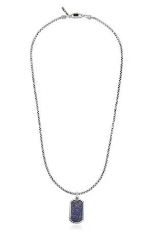 MR. ETTIKA Ettika Lapis Dog Tag Necklace - Blue