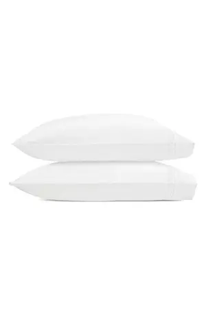 MATOUK Set Of 2 Amara Triple Pearl Embroidered Cotton Pillowcase White