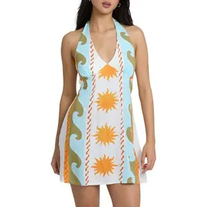 BILLABONG Sunny Sometimes Halter Mini Dress - Salt Crystal