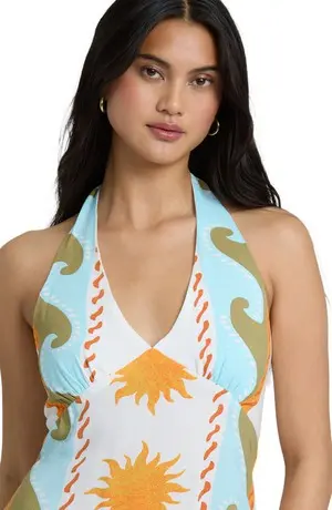 BILLABONG Sunny Sometimes Halter Mini Dress - Salt Crystal