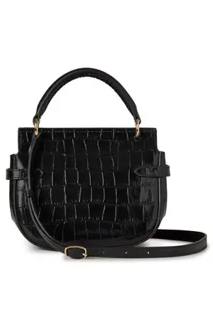 Mulberry Small Amberley Croc Embossed Satchel - Black