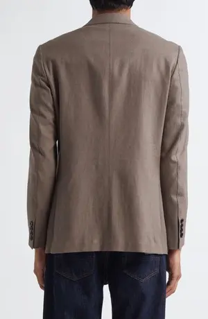 Zegna Oasi Lino Linen Suit Jacket - Medium Brown Solid
