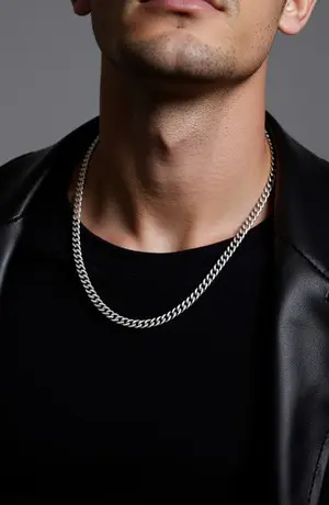 MR. ETTIKA Ettika Curb Chain Necklace - Silver