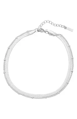 ST. MORAN Layered Chain Anklet - Silver