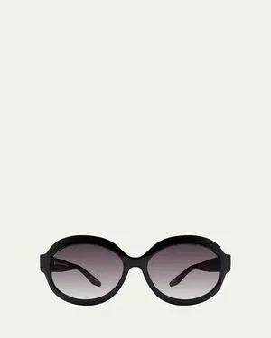 Barton Perreira Orleandra Round Sunglasses - Black