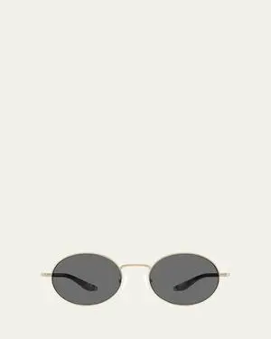 Barton Perreira Anamcara Metal Oval Sunglasses - Gold