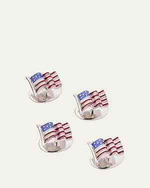 JAN LESLIE American Flag Tuxedo Studs - Multi