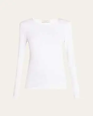 Lafayette 148 New York Stretch Cotton T-shirt - White