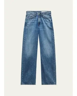 Rag & Bone Featherweight Logan Mid-Rise Wide Jeans River