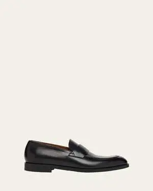 Zegna Calfskin Penny Loafers - Black