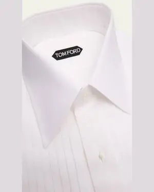 TOM FORD French Cuff Pleated Dress Shirt