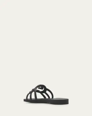 Gucci Palma Gg Rubber Flat Slides - Black